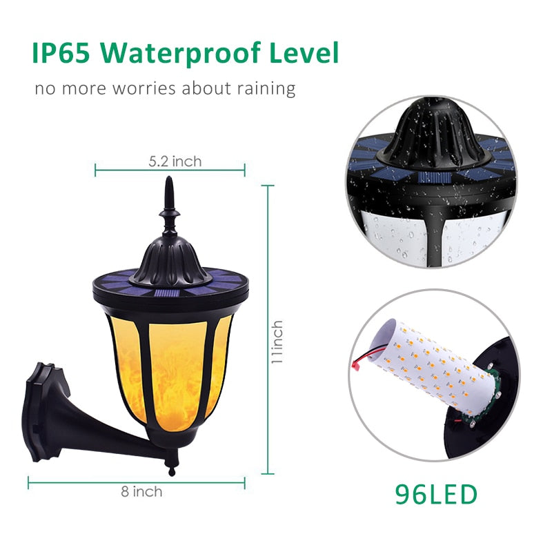 Solar Flame Light | Outdoor Solar Flickering Lamp & Garden Pathway Lig